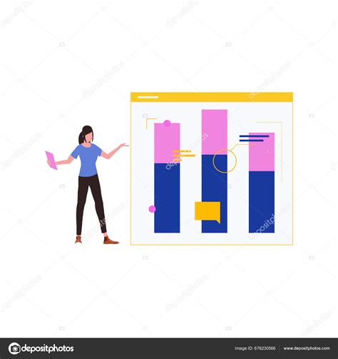 Girl Showing Graph Stock Vector By ©flaticondesign 676230566