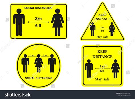 Safety Measures Keep Safe Distance Sign Stock Vector Royalty Free