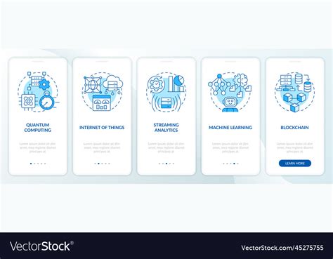 Data Science Technologies Blue Onboarding Mobile Vector Image
