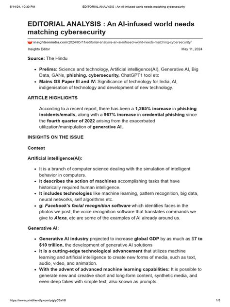 Editorial Analysis An Ai Infused World Needs Matching Cybersecurity Download Free Pdf