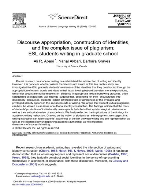 316 discourse appropriation construction of identities and the