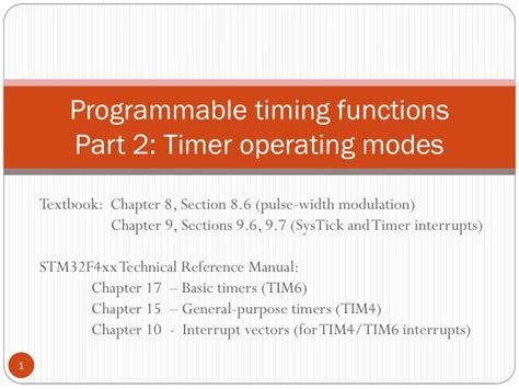Ppt Programmable Timing Functions Part 2 Timer Operating Modes Powerpoint Presentation 851462