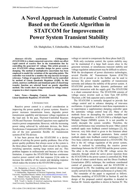 pdf a novel approach in automatic control based on the genetic