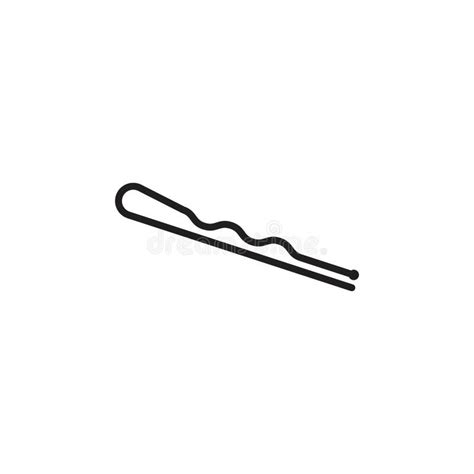Bobby Pin Icon Thin Line Flat Illustration Stock Vector Illustration Of Line Vector