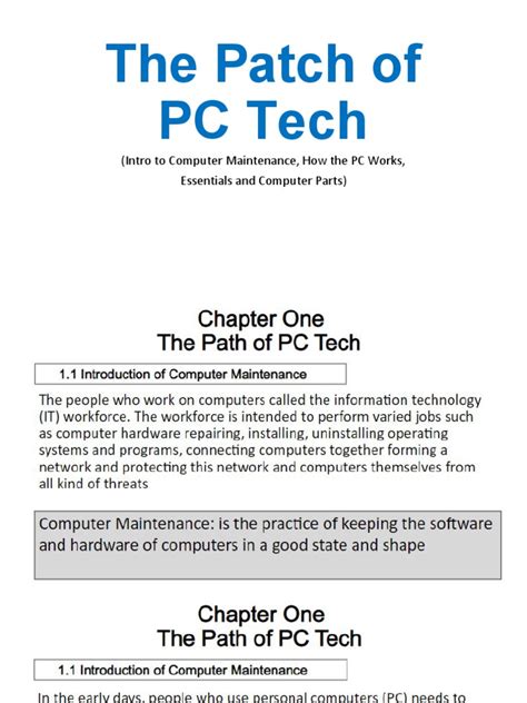 Lesson 1 Patch Of Tech Pdf
