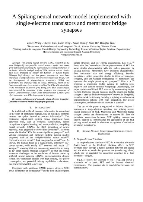 pdf nanoscale circuits of franctional spiking neural network for