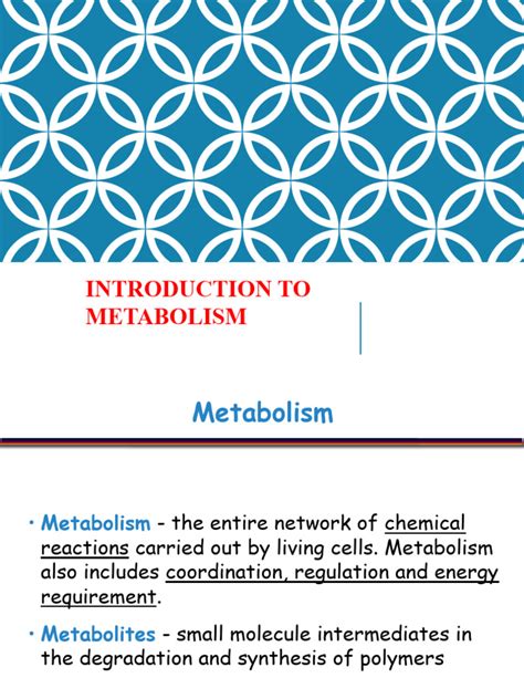 lecture troduction to metabolism specific and general pathways of