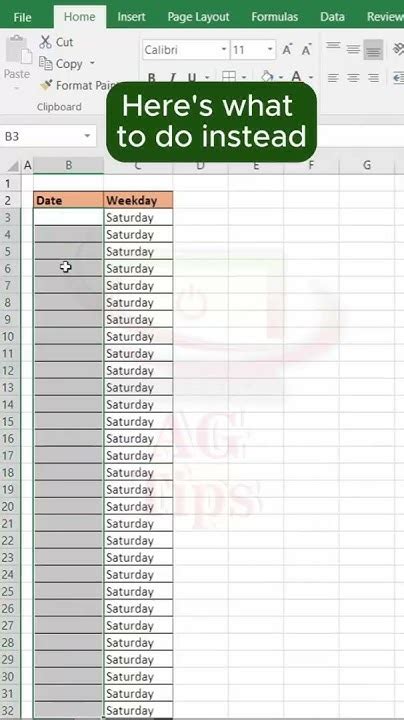 Weekday In Excel Excel Exceltips Exceltricks Youtube