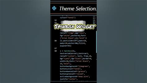 14 Theme Selection👌 Python Tkinter Coding Python Shorts Youtube