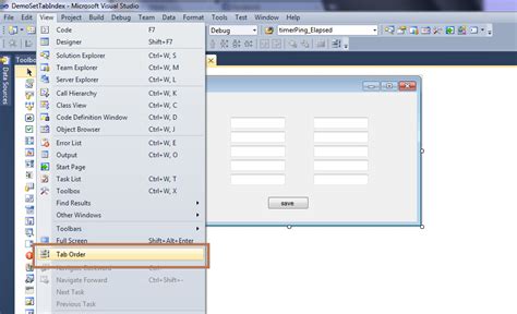 How To Set Tabindex In Window Application Controls