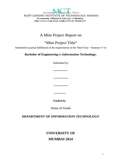Te Mini Project Report Format Sem 5 Pdf Personalized Medicine
