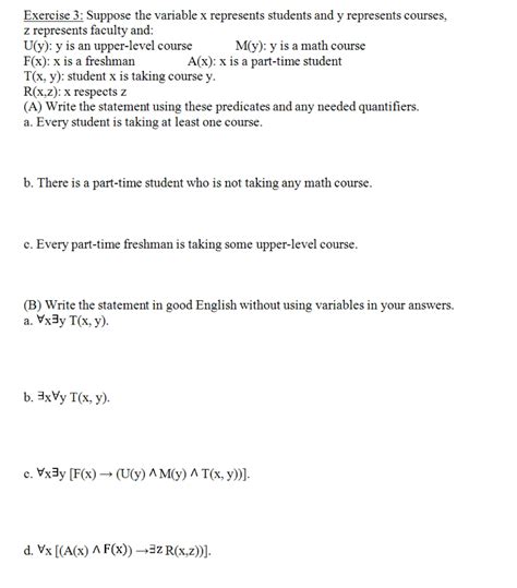 Solved Suppose The Variable X Represents Students And Y Chegg