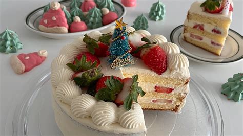 심야베이킹 딸기 커스터드 케이크와 두 가지 머랭쿠키🍓 제누아즈 무조건 성공하는 꿀팁 Strawberry Custard Cake And Meringue Cookies