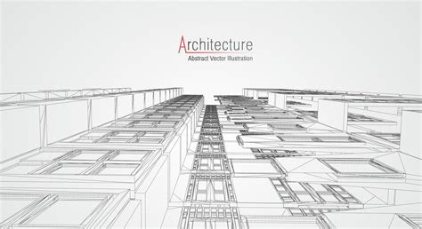 Architecture Line Background Building Construction Sketch Vector Abstract Modern City 3d