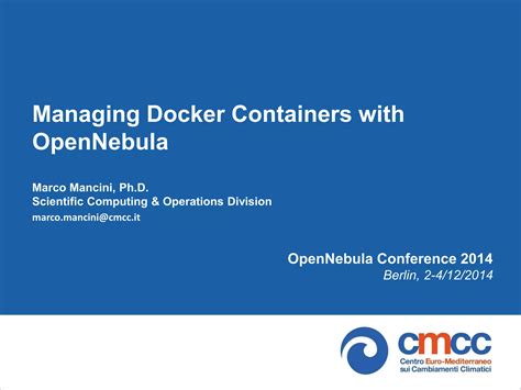 OpenNebula Conf Lightning Talk Managing Docker Containers With OpenNebula Marco