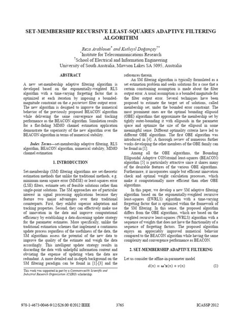 Set Membership Recursive Least Squares Adaptive Filtering Algorithm