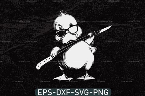 Cute Duck SVG Duck Holding A Knife Svg Graphic By Uzzalroyy9706 Creative Fabrica