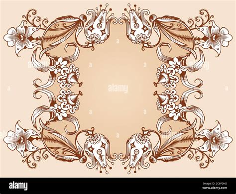 Floral Hand Drawn Vector Vintage Border Stock Vector Image Art Alamy