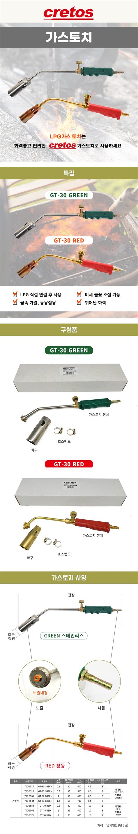 크레토스cretos 스텐 가스토치