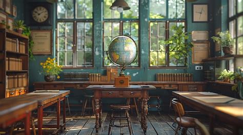 A Foreign Language Classroom Background Premium Ai Generated Image