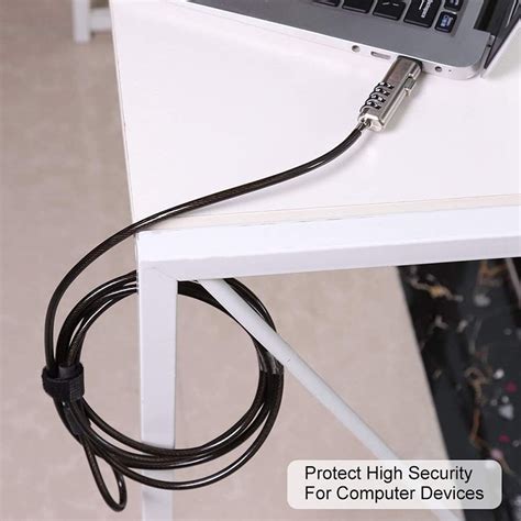 KIPRUN Laptop Cable Lock Computer Security Cable Lock Alloy 4 Digital Password Anti Theft