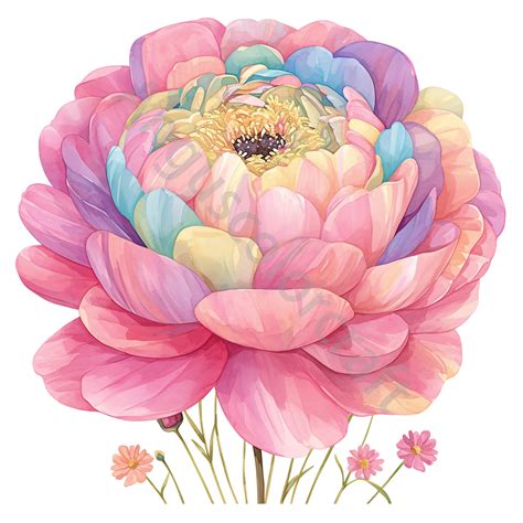 13 Cute Whimsical Flower Clipart Rainbow Flower Clipart High Res 