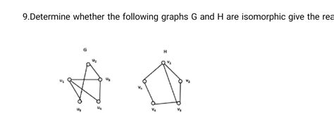 Solved 9determine Whether The Following Graphs G And H Are