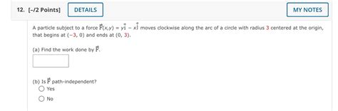 solved a particle subject to a force f x y yi−xj moves