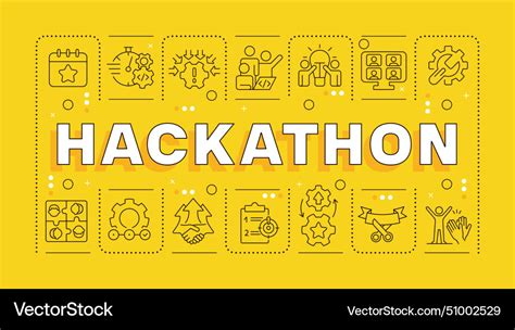Hackathon Yellow Word Concept Royalty Free Vector Image