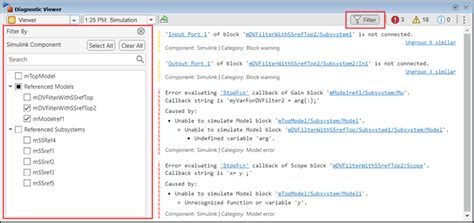 Diagnostic Viewer View Compare And Diagnose Errors And Warnings Generated By Simulink Models