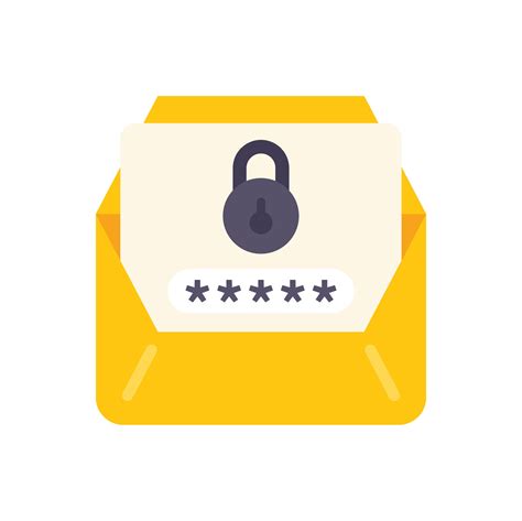 Yellow Email Envelope Containing Password Protected Document With Lock 50491435 Vector Art At