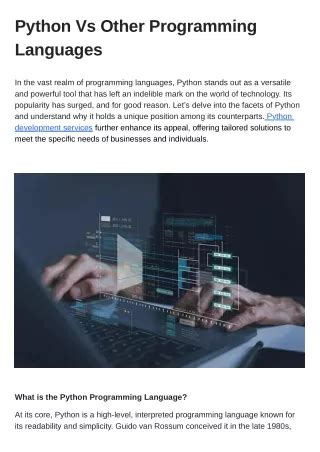 PPT Python Vs Other Languages Why It Still Leads In PowerPoint Presentation ID