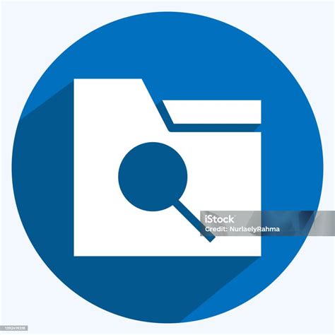 아이콘 검색 폴더 사용자 인터페이스 기호에 적합합니다 긴 그림자 스타일 편집 가능한 간단한 디자인 디자인 템플릿 벡터 간단한