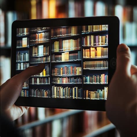 A Digital Library Interface On A Tablet Showing An Extensive Ebook