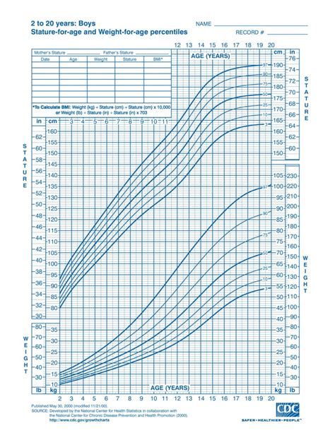 Average Height Growth Chart Boys