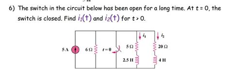 Solved The Switch In The Circuit Below Has Been Open For Chegg Com
