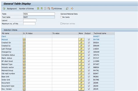 Sap Standard Report Material Master View All Fields Erp