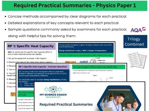 GCSE Physics Paper Required Practical Summaries AQA Teaching Resources