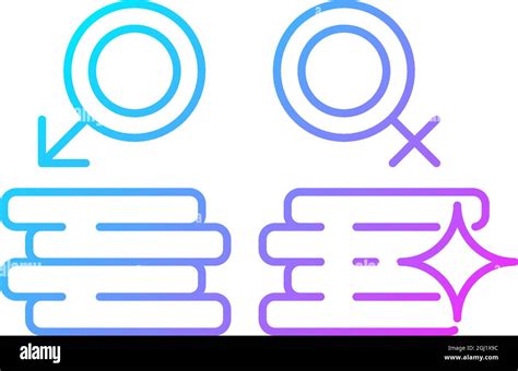 Workplace Gender Equality Gradient Linear Vector Icon Stock Vector