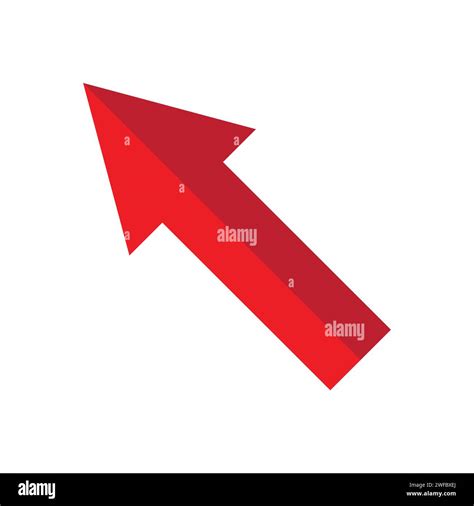 Diagonal Red Arrow Icon Direction Sign Navigation Concept Realistic Design Vector