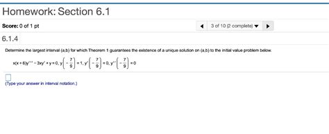 Solved Homework Section 6 1 Score 0 Of 1 Pt 3 Of 10 2