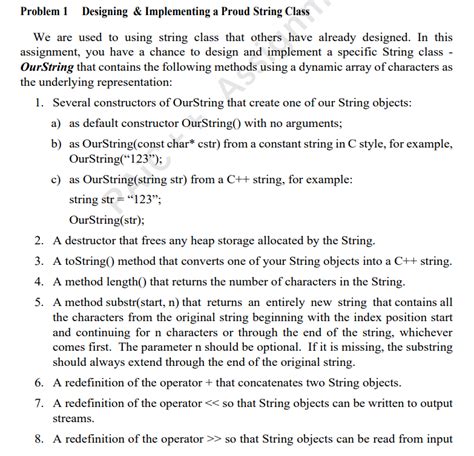 Solved Problem 1 Designing And Implementing A Proud String