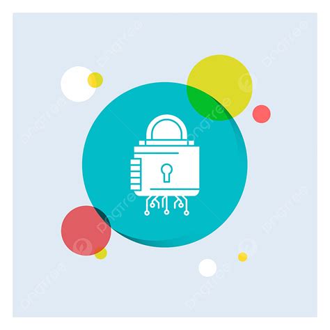 Security Cyber Lock Protection Secure White Glyph Icon Color Access
