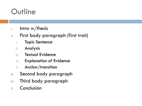 Paragraph Outline Paragraph Outline