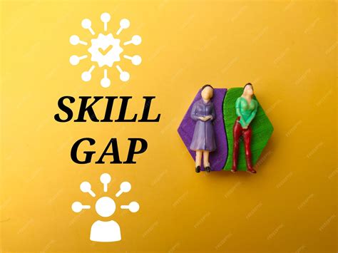 Premium Photo Miniature People And Icon With Text Skill Gap On Yellow