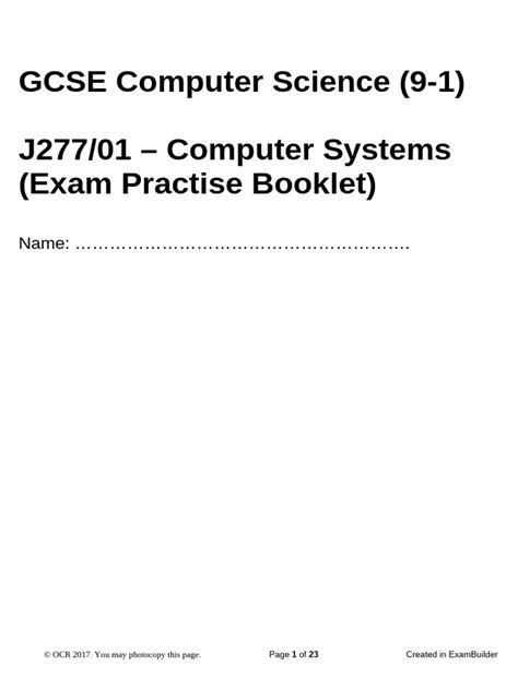 exam practise booklet unit 1 pdf computer data storage random