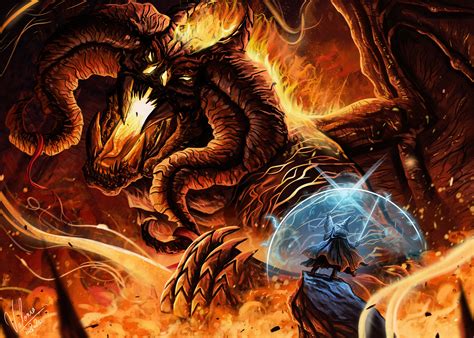 Artstation Balrog Vs Gandalf