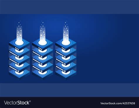 Mainframe Powered Server High Technology Concept Vector Image