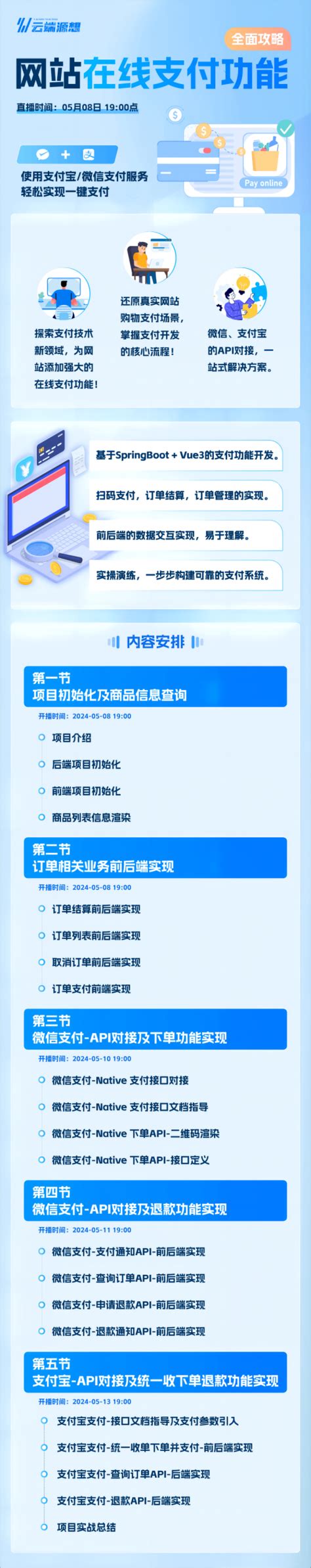前端 探索网站支付系统的奥秘，从vue3和spring Boot开始（入门级项目实战在线教程）附赠项目源码！ 云端源想