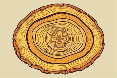 HandDrawn Tree Rings Texture Abstract Wood Slice With Age Circles And Natural Timber Ripples